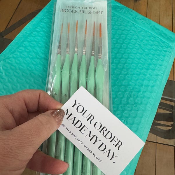 6 Piece Rigger Brush Set | Mandala Painting | Thoughtful Dots - Etsy