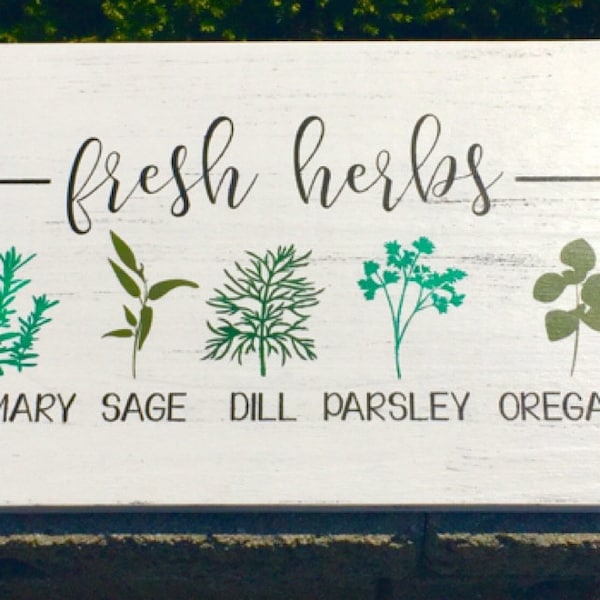 Fresh Herbs Vinyl Stencil, Fresh Herbs Vinyl Decal, Herbs Stencil ...