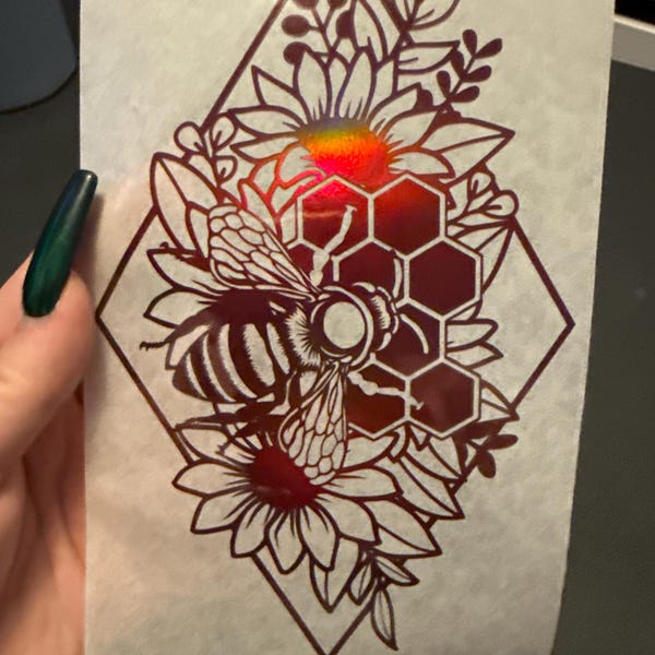 Geometric Bumblebee Sunflower Premium Vinyl Decal || Custom Designed ...
