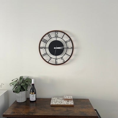 Black Rectangle Metal Wall Clock, Modern Large Wall Clock, Oversize ...