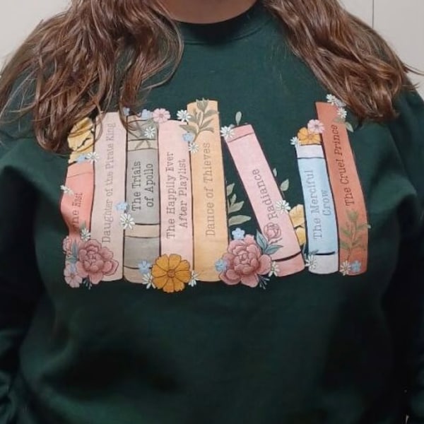 Custom Bookshelf Sweatshirt, Personalized Book Crewneck, Book ...