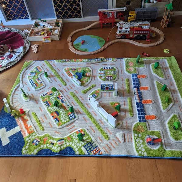 IVI 3D Mini City Nursery Toddler & Kids Montessori Play Mat Rug Soft ...