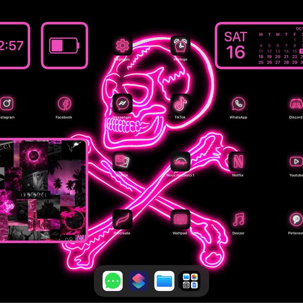 500+ Pink Neon Ios App Icon Pack | Shining Aesthetic Covers for iPhone ...