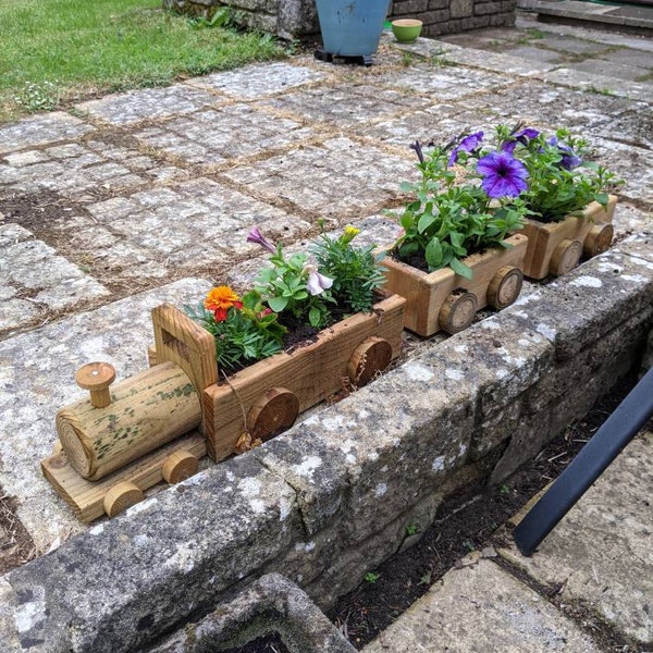 Beautiful Outdoor Wooden Train Planter, Perfect Gift for the Garden at ...