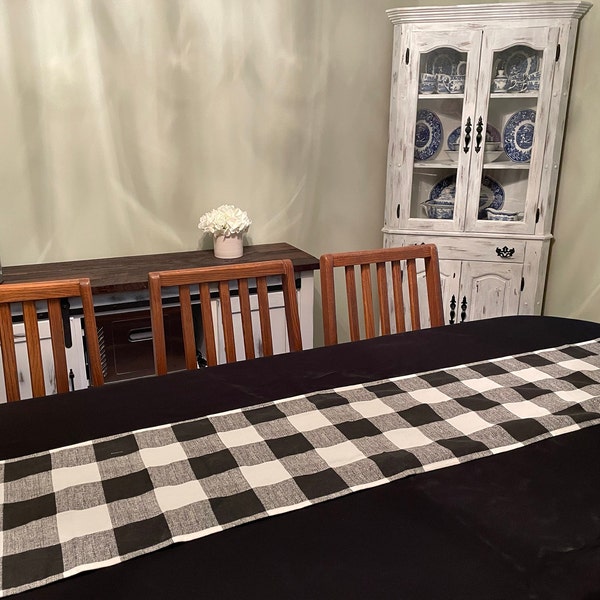 Buffalo Check Table Runners Black & White Table Runner Buffalo Check ...