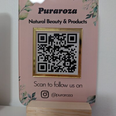 Mini QR Code Display Sign Social Media QR Code Salon Sign Beauty Sign ...