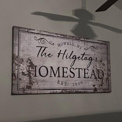Personalized Homestead Sign Family Name Wall Art Rustic - Etsy