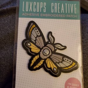 Fuzzy Deaths Head Moth Patch Moth Sticker Patch Spooky Patch - Etsy