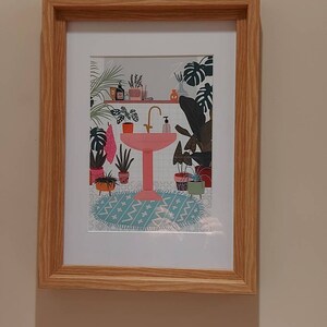 Botanical Sink Bathroom Tile House Plants Art Print Unframed A6 A5 A4 ...