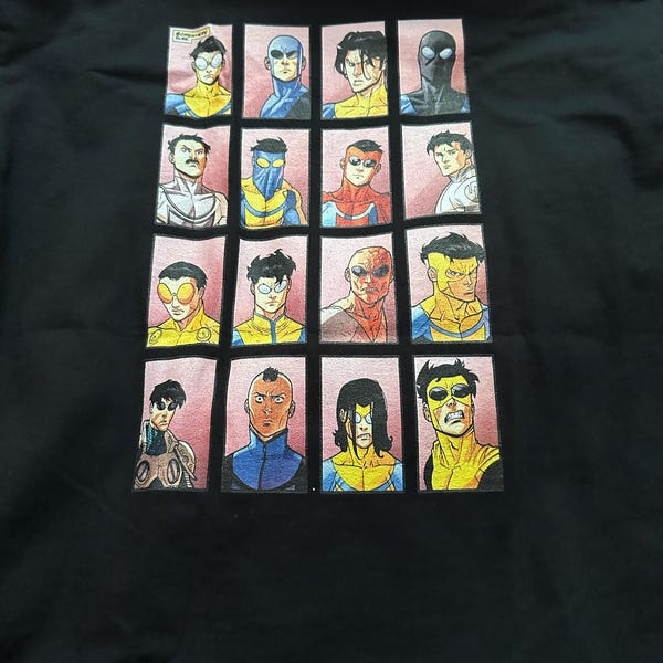 Blue Logo Invincible Graphic T-shirt, Back and Front Print, Superhero ...