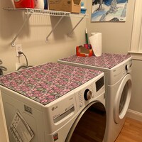 Washer and Dryer Cover, Gray W White Dot Laundry Room Accessories ...