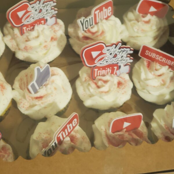 Youtube Cupcake Topper, Blogger - Etsy