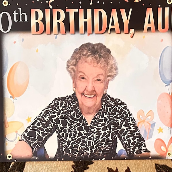 Extra LARGE Birthday Banner With Picture - Gold and Silver Birthday ...