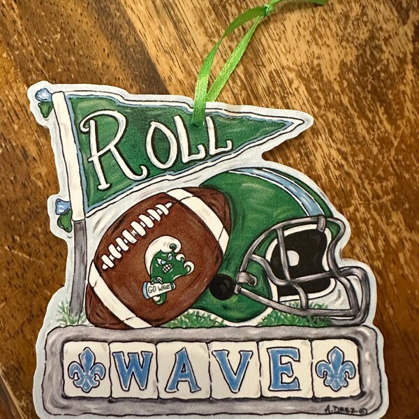 Tulane Wave Yard Sign, Tulane University, Yard Stake, PVC, Outdoor ...
