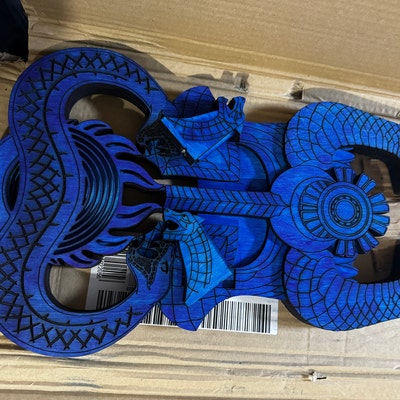 MJÖLNIR DRAGON Wooden Wall Mount for Hand and a Half Sword, LARP ...