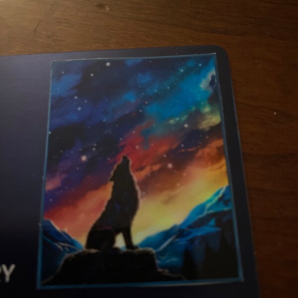 Holo Lone Wolf Howling Sticker Stamp Rainbow Decal Laptop Shiny ...