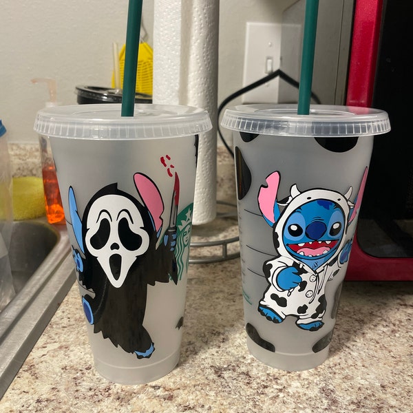 Stitch Cow Print Starbucks Cup | Starbucks Cold Cup | Reusable Cup ...