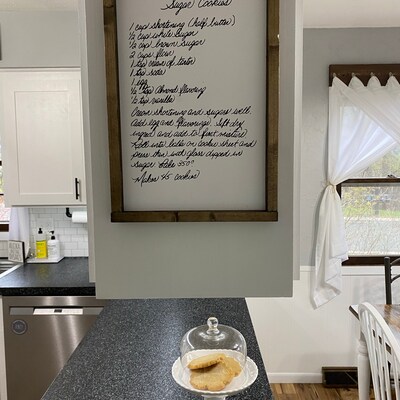 Custom Handwritten Recipe Sign Made From Your Recipe Card - Etsy