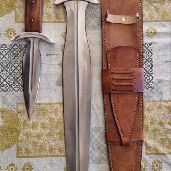 Handmade Custom Sword ,vikngs Sword ,steel D2 , With Leather Sheath - Etsy