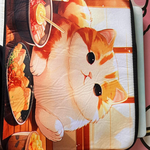 Kawaii Chibi Girl Desk Mat, Desk Mat Cute, Blue Mouse Pad Desk Mat ...