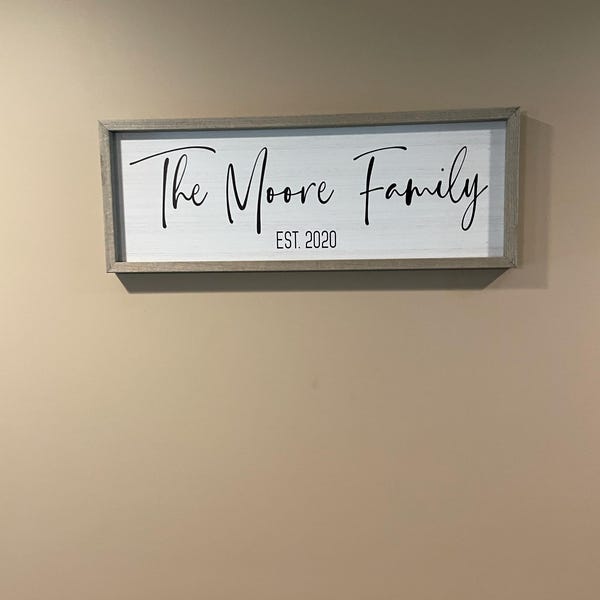Personalized Family Name Sign Custom Framed Wood Sign With Last Name ...