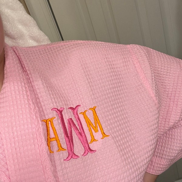 Women's Monogrammed Waffle Robe, 14 Colors to Choose From, Personalized ...