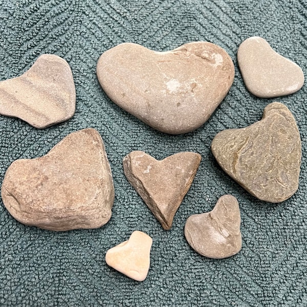 Heart Shaped Beach Rocks - Lake Erie - Set of 8 - Etsy