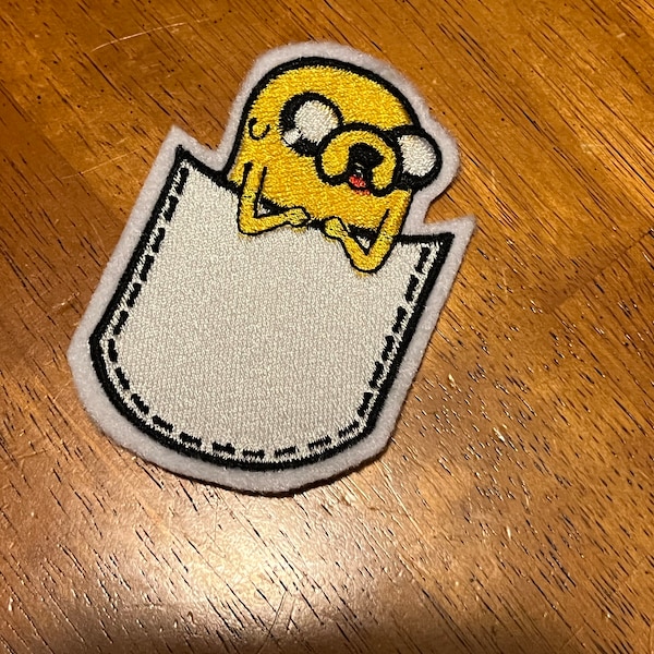 Jake the Dog in a Pocket - Adventure Time Iron on Patch - Etsy