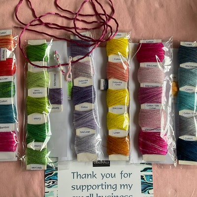Hand Dyed Embroidery Thread, Set of 10 Colours, Variegated Threads ...
