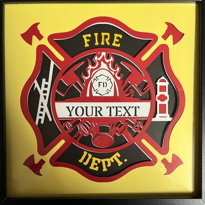 Firefighter Svg Light Box Fireman Shadow Box Firefighter 3D Paper Cut ...