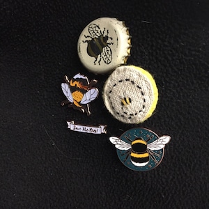 Bumblebee Enamel Pin, Bee Badge, Bee Talisman, Celestial Bee Pin, by ...