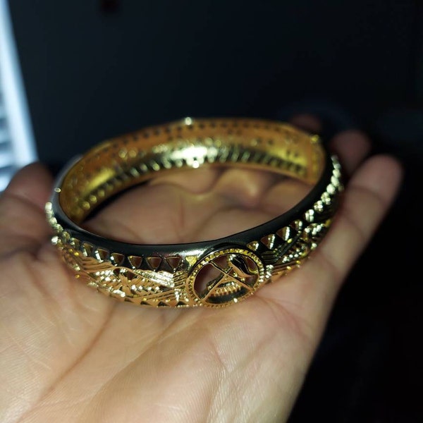 Samoa Seal Bracelets 18MM Hawaiian Hamilton Gold Hinge Bangle - Etsy