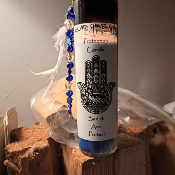 Evil Eye Candle, Protection From Evil Candle, Hamsa Candle, Ritual ...