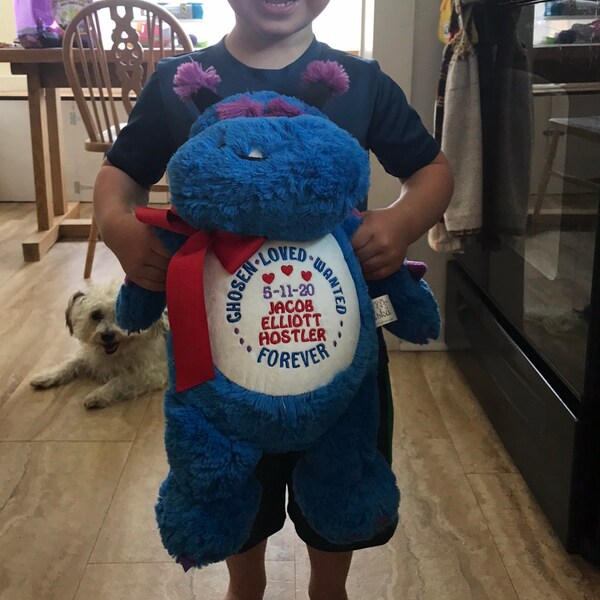 Adoption Gift, Personalized Stuffed Animal, Child Adoption - Etsy