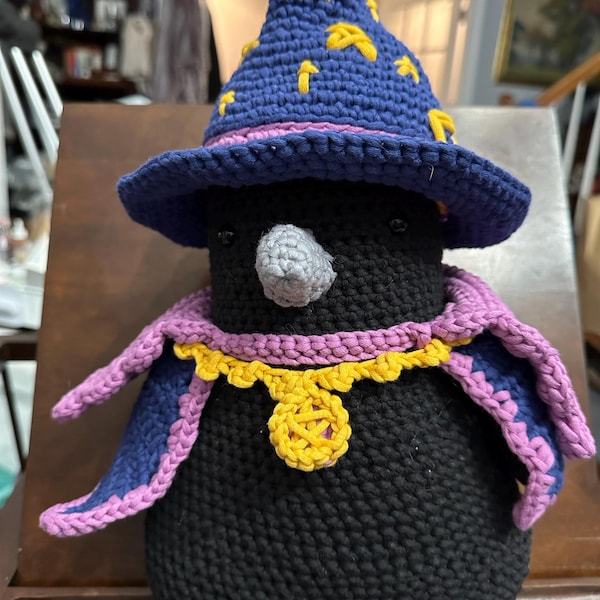Wizard Crow, PDF Crochet Amigurumi Pattern, Blackbird, Raven, Stuffed ...