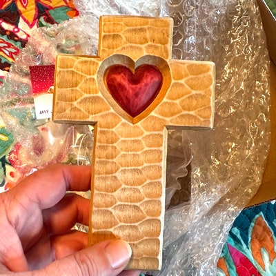 Simple Wooden Cross, Carved Cross, Wooden Crucifix, Small Wall Crosses ...