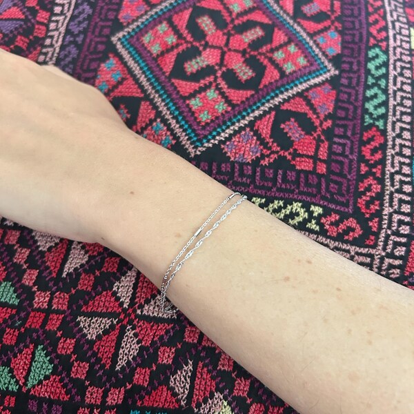 Two Delicate Bracelets Set, Dainty Bracelet Set, Two Minimalist ...