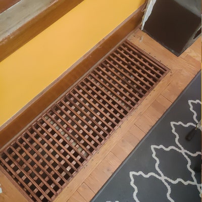 Custom Made to Your Size Large TRIMMED WOOD Floor Grate Wall - Etsy