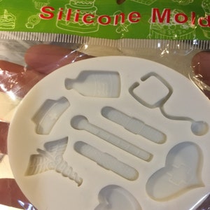 Nurse Themed Silicone Mold, 9 Cavity Highly Detailed Medical Mold, Cake ...