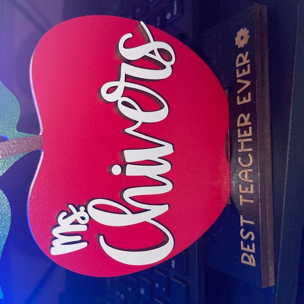 Personalized Apple Name Plate, Teacher Name Plate, Back to School ...