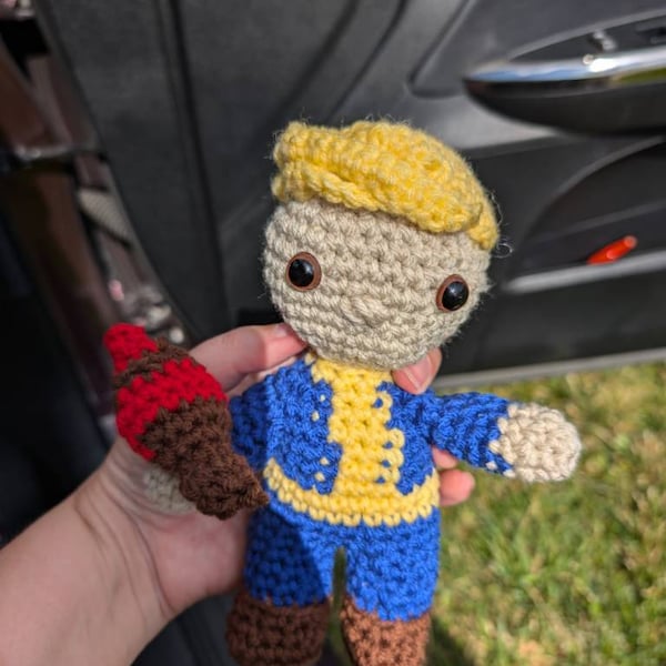 Vault Boy Crochet Pattern: Amigurumi Shelter Figure & Cola Bottle (PDF ...