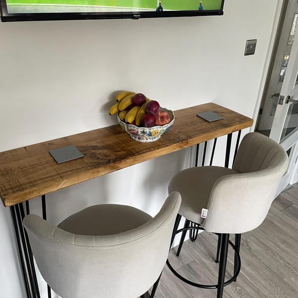 HARDWOOD Solid Oak Chamfered Edge Dining Table With Steel CHUNKY SQUARE ...