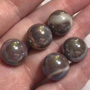 16mm wizard A Glass Mega Marble Players 5/8th Pk 5 W/stands Pale ...