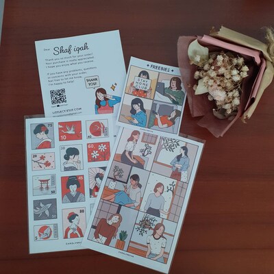 JAPAN STAMPS Sticker Sheet // Aesthetic Cute Travel Traditional ...