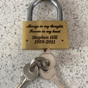 Personalised Padlock Wedding Annivesary Gift Present Love Lock ...