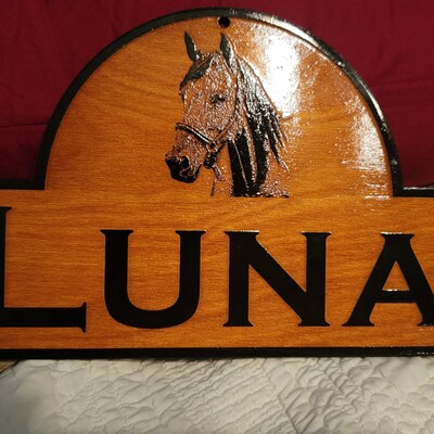 Personalized Wood Horse Stall Name Sign.birch.laser ENGRAVED.GIFT. - Etsy