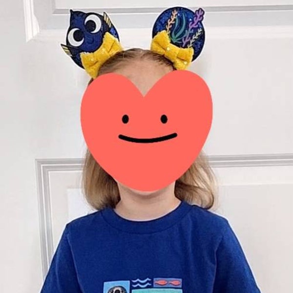 Nemo and Dory Ears, Mickey Ears Hair Clips, Dory Mickey Ears, Nemo ...