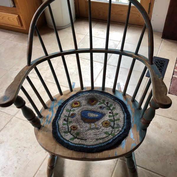 Primitive Hooked Rug Hooking Pattern Puffin Bluenose Sailboat Ocean ...