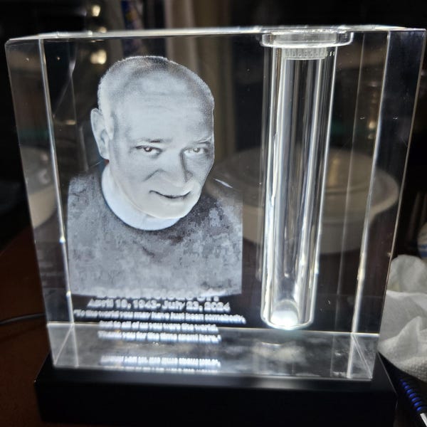 3D Crystal Glass Trophy Laser LED Wooden Small Light Stand Base Display ...