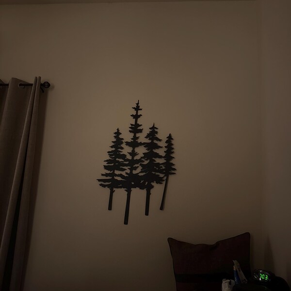 Metal Pine Tree Wall Art / Tree Wall Decor / Forest Silhouette Wall ...